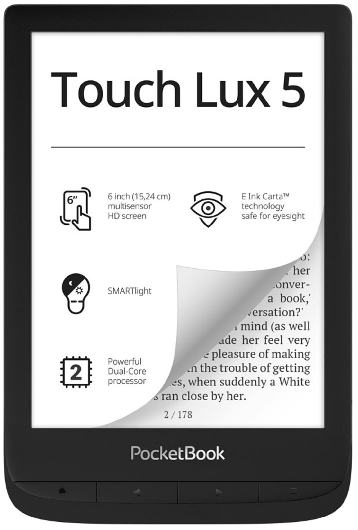 Czytnik e-booków POCKETBOOK 628 Touch Lux 5 6", Podświetlany ekran, Wi ...